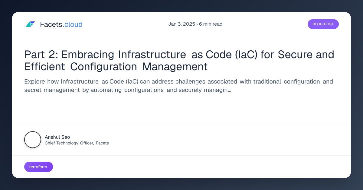 Infrastructure as Code (IaC) for Secure and Efficient Configuration ...