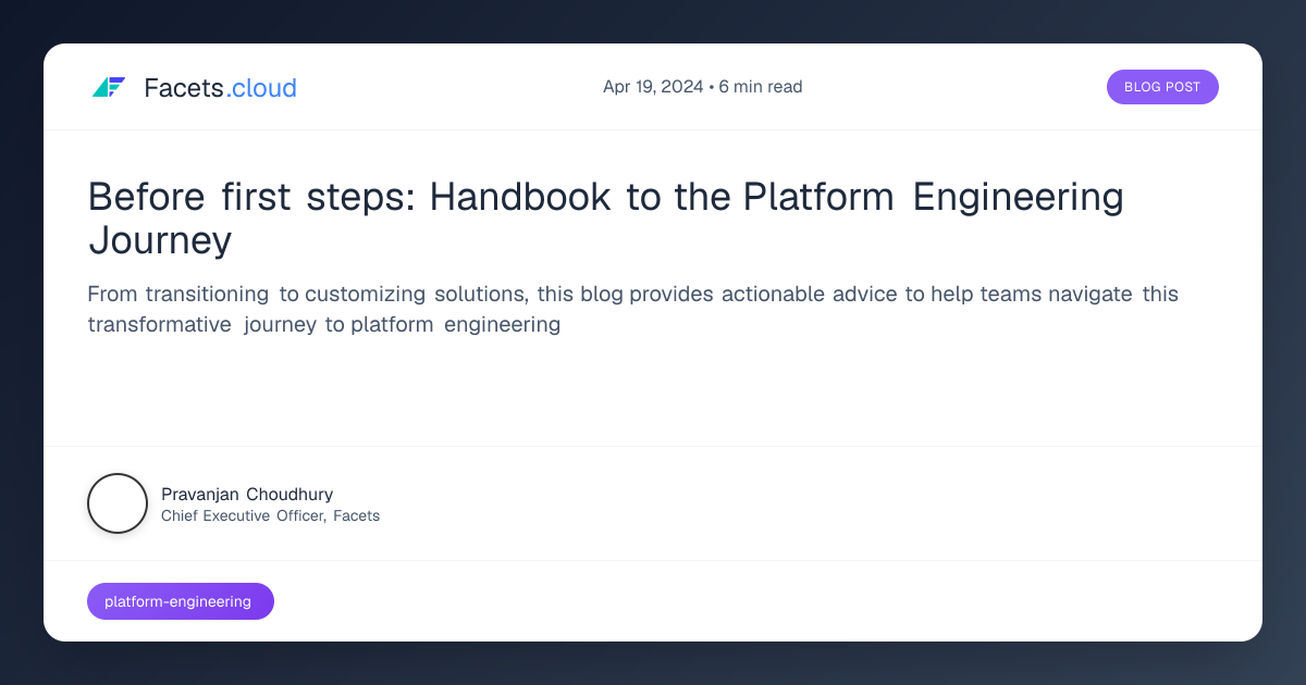 Handbook to the Platform Engineering Journey